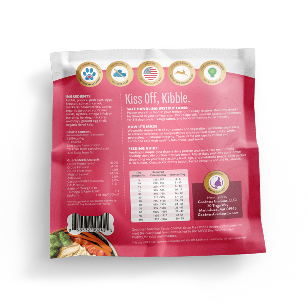 Rabbit Gently Cooked Meals for Dogs Human Grade - Goodness Gracious